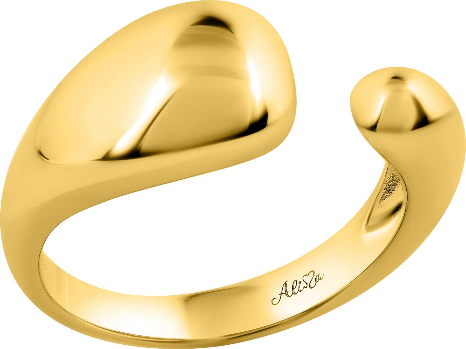 Кольцо разъемное Alissa, серебро, 925 проба, золочение