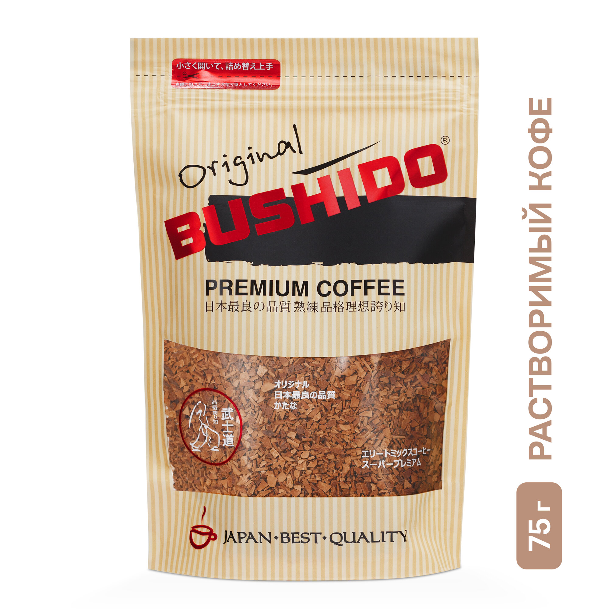 Кофе растворимый Bushido Original, пакет, 75 г