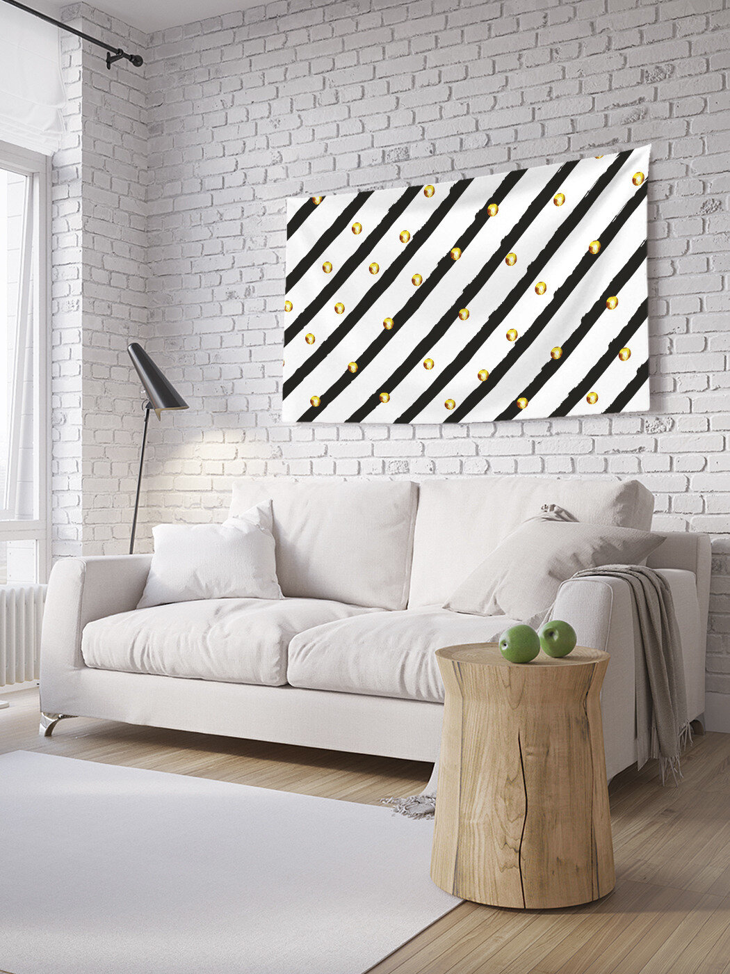 Горизонтальное фотопанно на стену JoyArty "Бисер на полосах", из ткани, 100х150 см