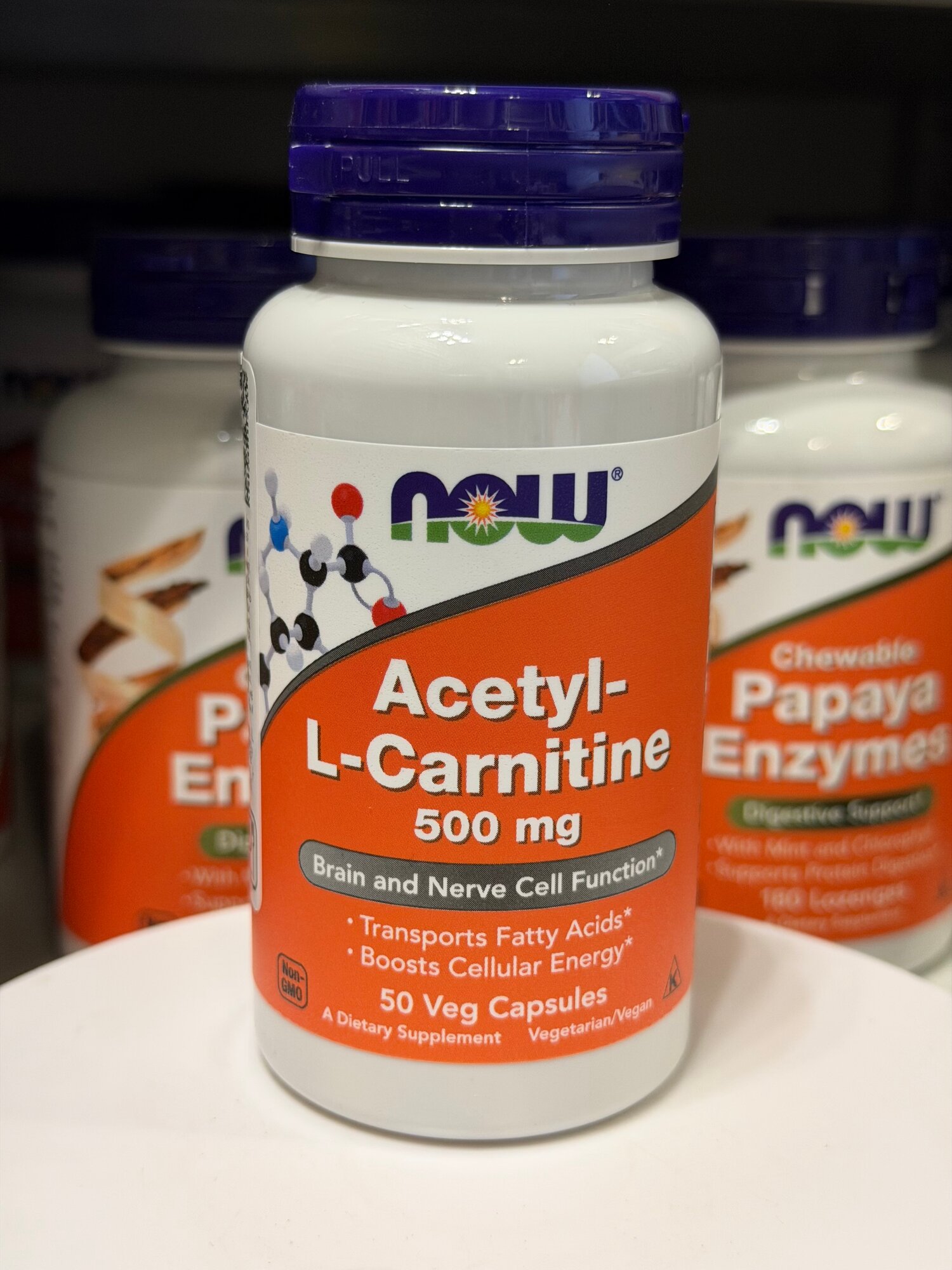 NOW Acetyl L-Carnitine 500 mg - Ацетил-L-карнитин для мозга 50 капсул