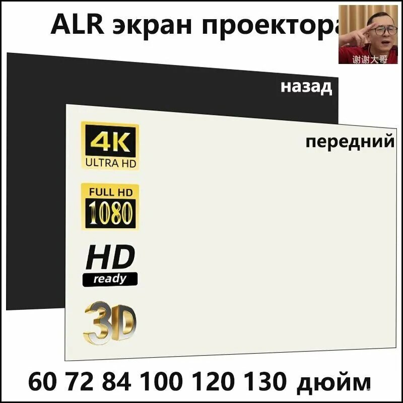 Экран для проектора, белый