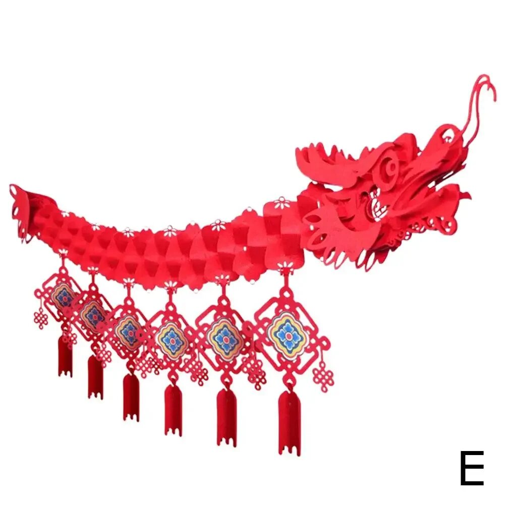 3D бумажный китайский дракон, подвесное украшение E