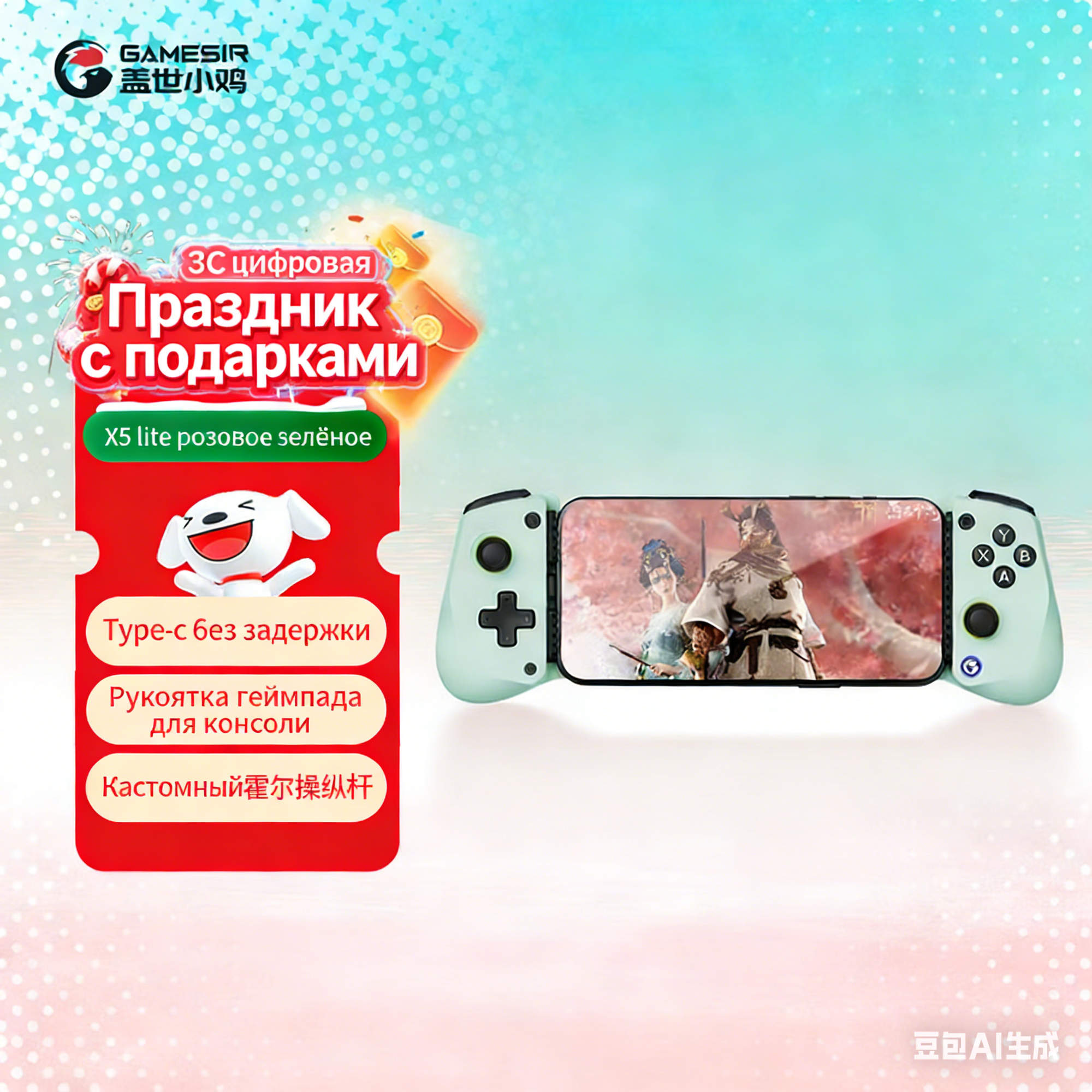 Игровой контроллер Удлиняемый геймпад GameSir X5 Lite, растягивающийся, для iPhone и Android