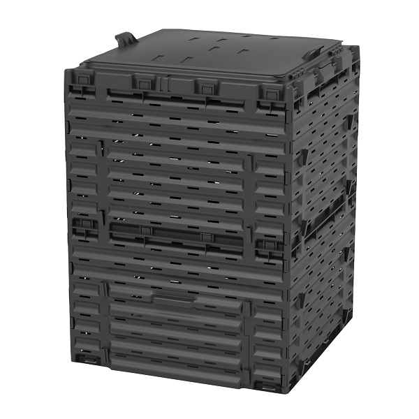 Компостер с крышкой Piteco K1130 300 л черный