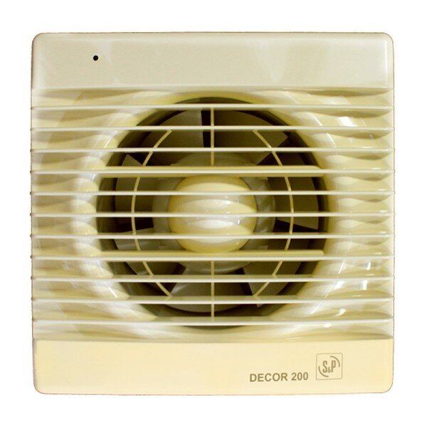 Вентилятор вытяжной 120 мм, Soler & Palau DECOR 200C IVORY, с обратным клапаном, 20 Вт, 185 м3/ч, 45 дБА, Испания