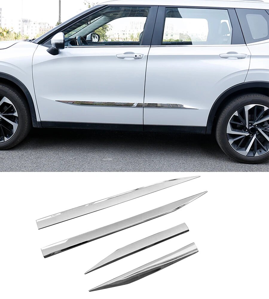 Хром накладки на двери для Mitsubishi Outlander 2022-2025, 4 шт.