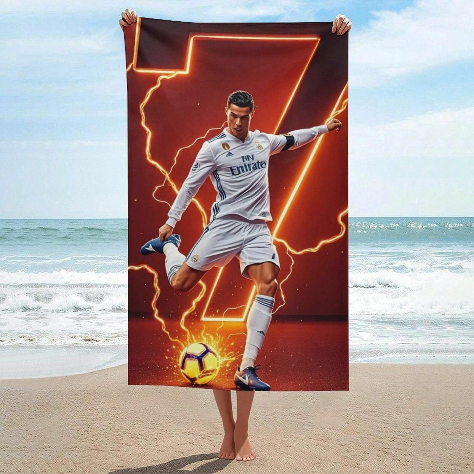 Messi&cristiano ronaldo Полотенце банное пляжное для душа и бани 80х130cm, покрывало для пляжа