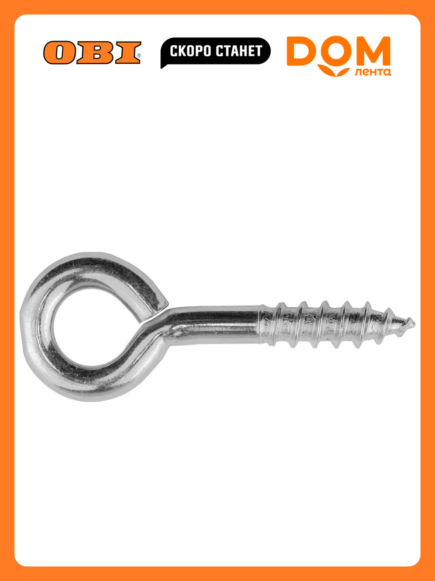 Петля-шуруп Европартнер, нержавеющая сталь, 16x8x4,1 мм, 2 шт