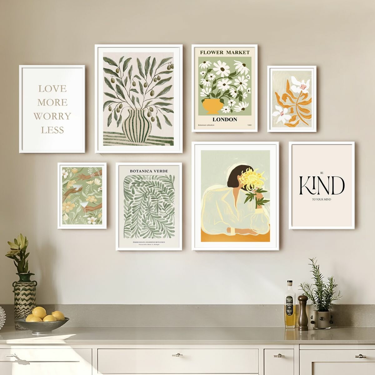 Постеры 8 шт на стену "Набор для кухни" набор картин для интерьера