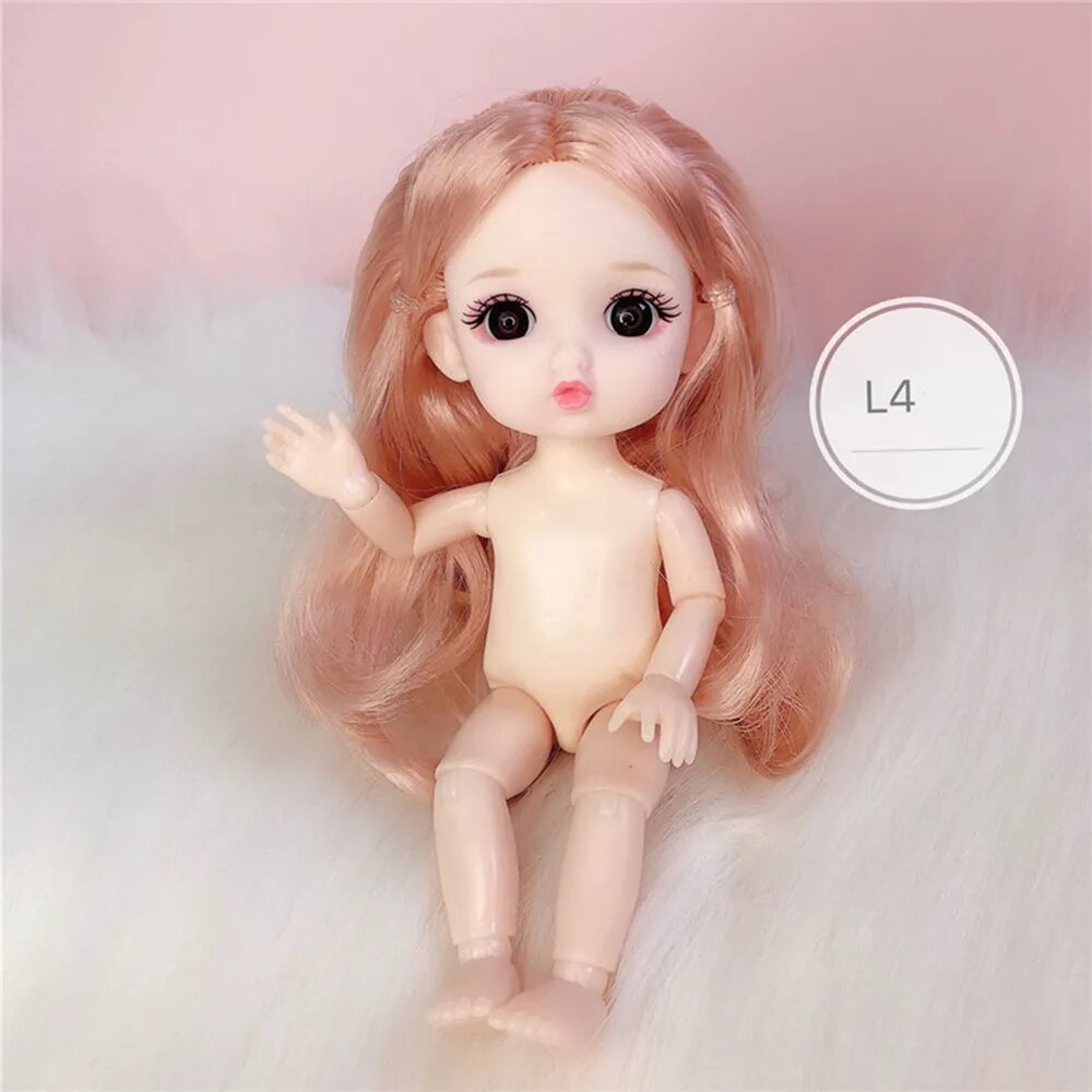 BJD кукла 17см 8 размер 13 суставов подвижный комплект (голова + тело + обувь)