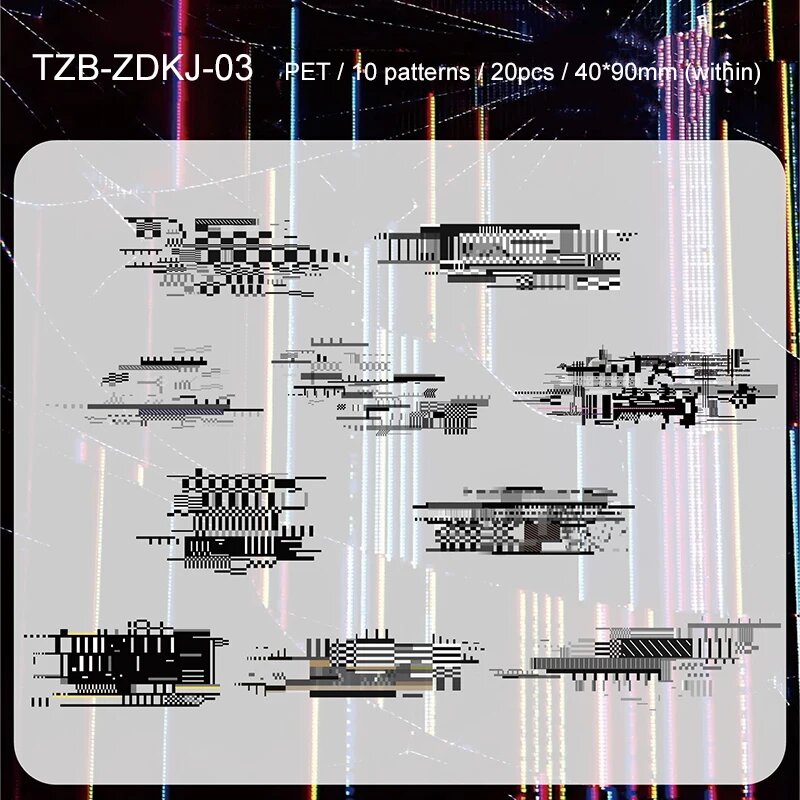 Jianwu киберпанк наклейки TZB-ZDKJ-03, 10 дизайнов
