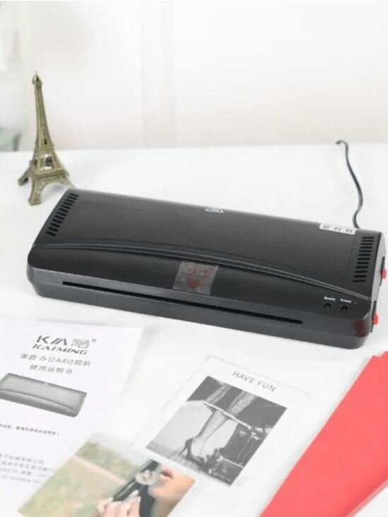 Ламинатор пакетный горячего ламинирования для бумаги A4 KM-280для дома и офиса, защита от перегрева