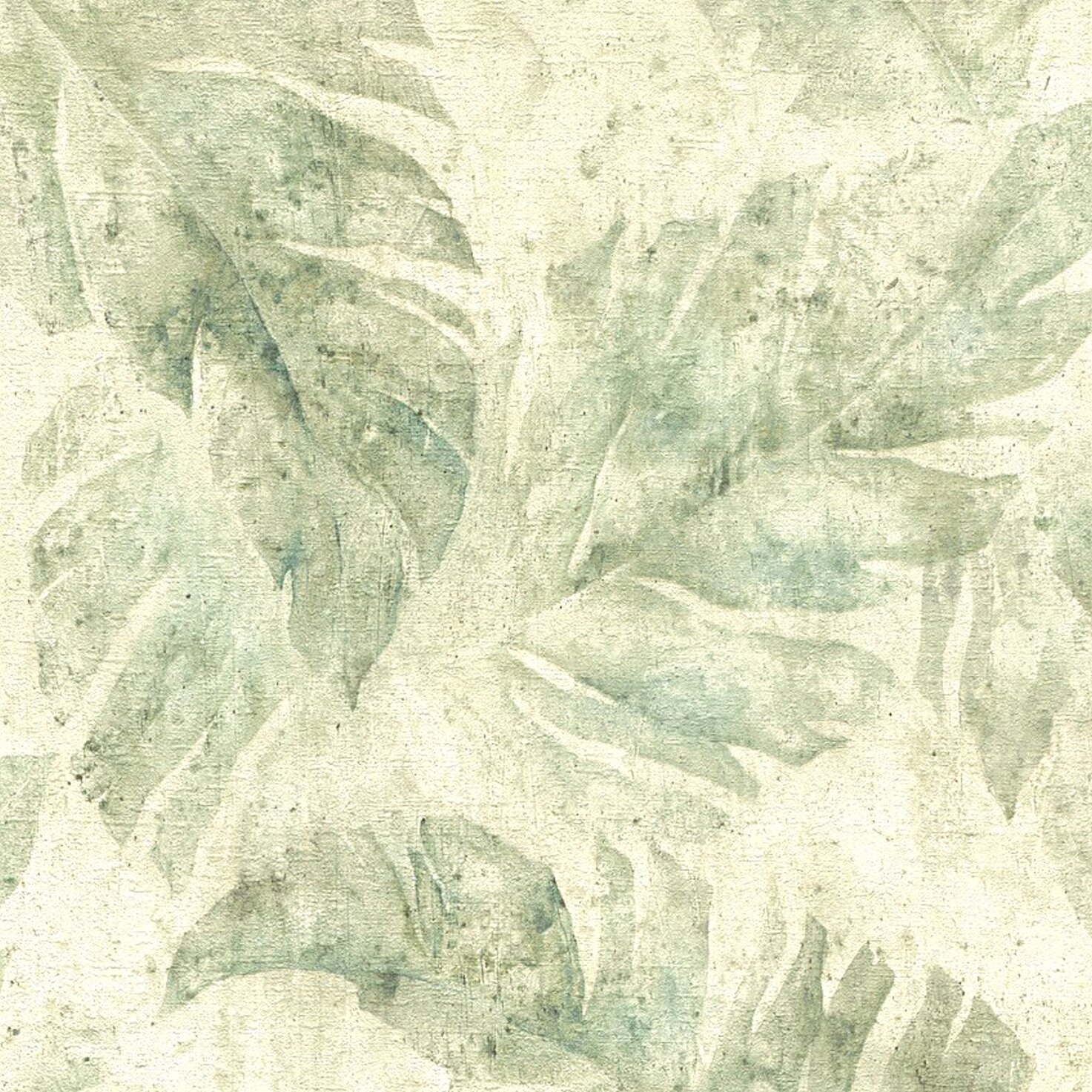 Обои флизелиновые Rasch Beltesto. Матовые моющиеся, с рисунком листья, зеленые