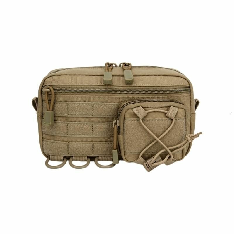 Поясная сумка с молнией и креплением MOLLE, Цвет Хаки