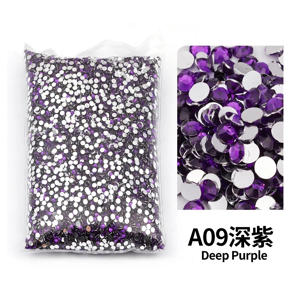 Пластиковые кристаллы AB 2-6 мм для рукоделия Фиолетовый, 5mm SS20-3000pcs, deep purple