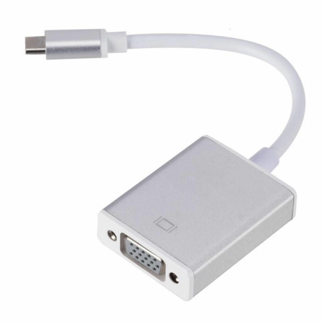 Кабель USB C VGA, чёрный, Серебро