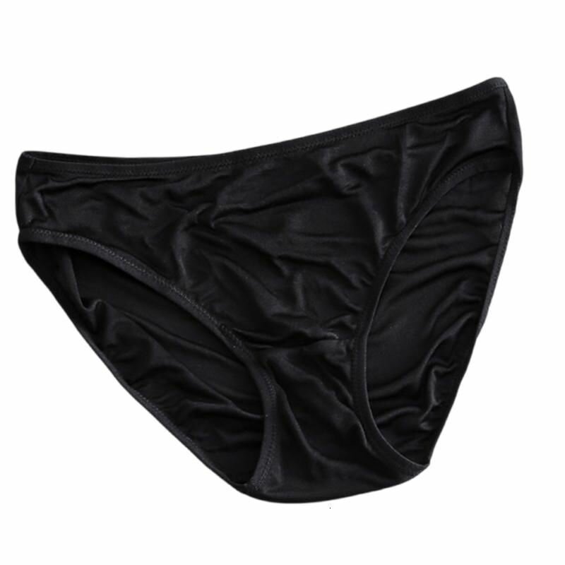 Шелковые трусики для женщин, Черный - M