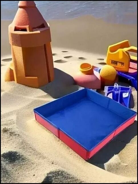 Песочница LIN 50x50x8 см для детского творчества в эксклюзивном синем цвете