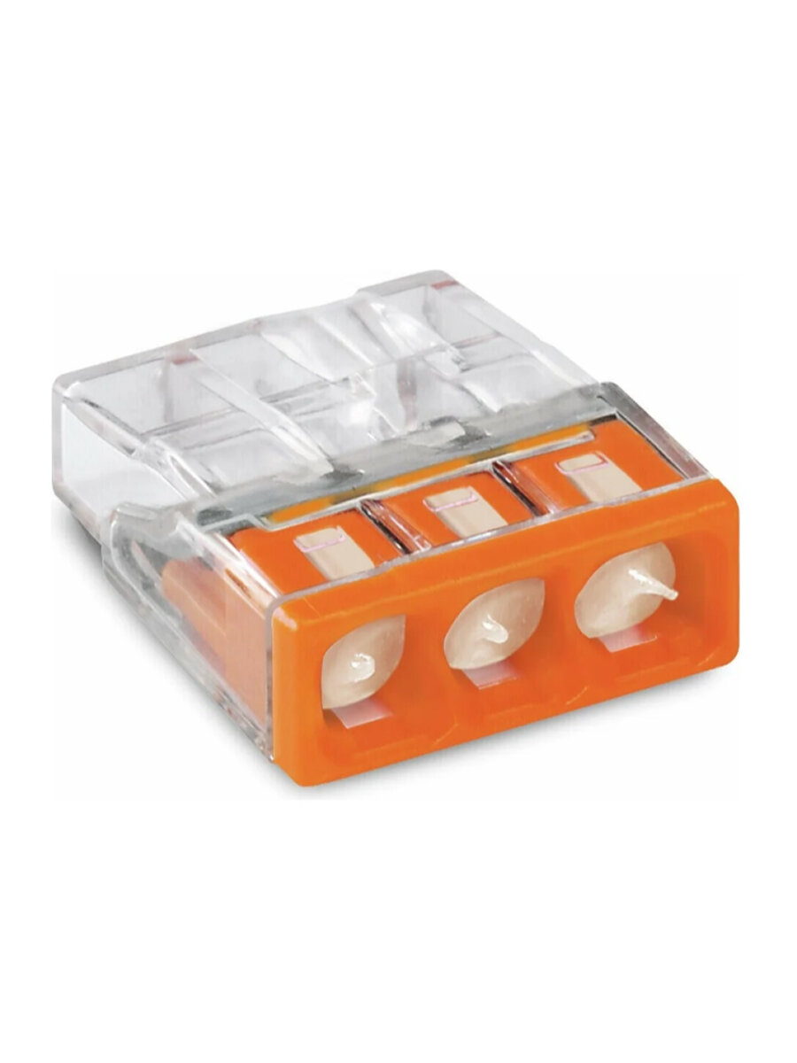 Клеммная колодка Wago 2273-243 без винтов 3 отверстия 0.5-2.5 мм2 с пастой