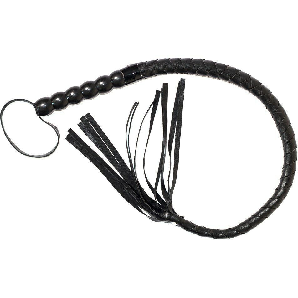 Черный кнут Party Hard Bossy с фигурной рукоятью
