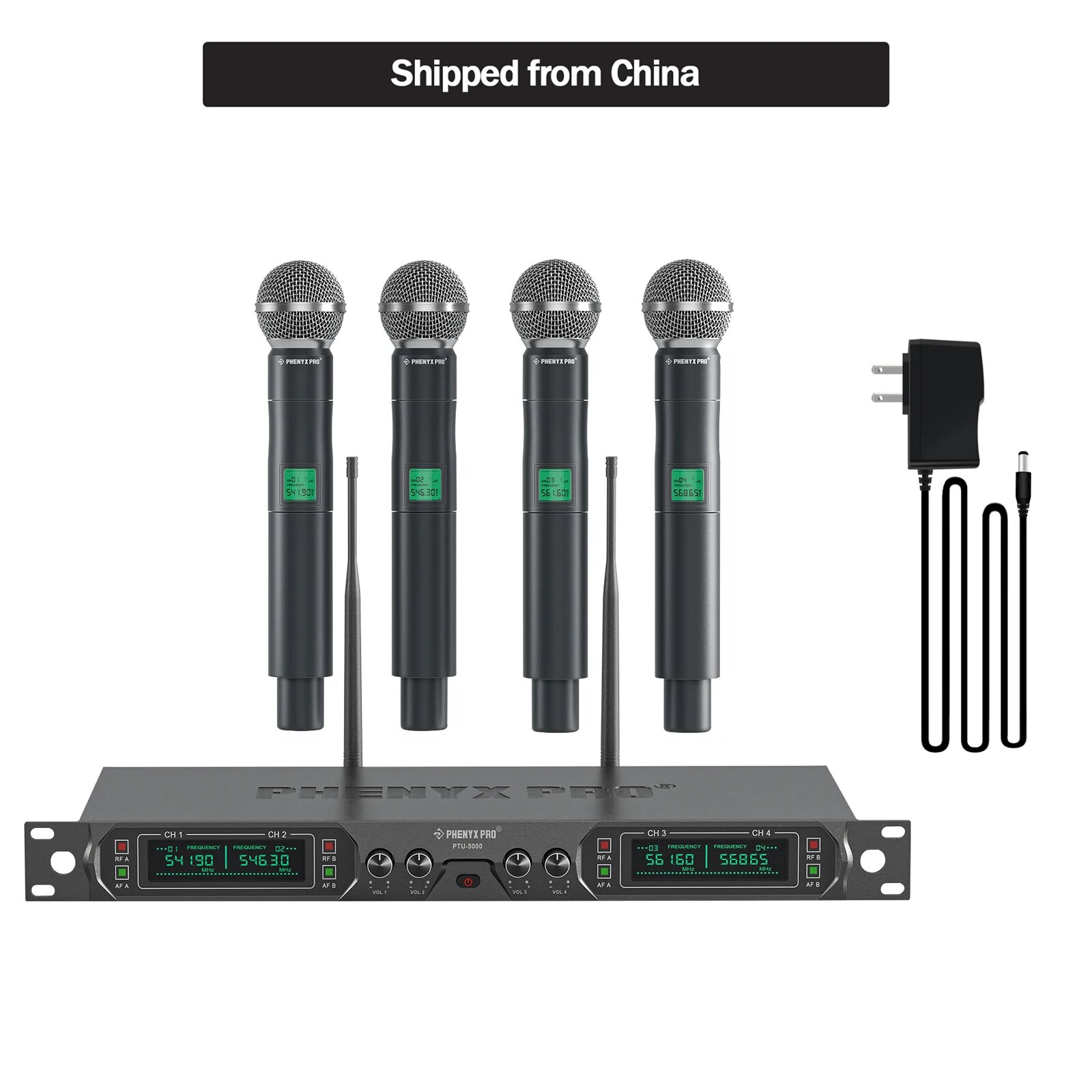 Phenyx Pro 4-канальная беспроводная микрофонная система PTU-5000 US Plug