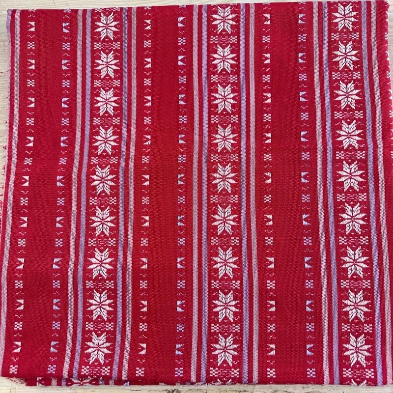 Ткань хлопковая 50x75см, красный с узором