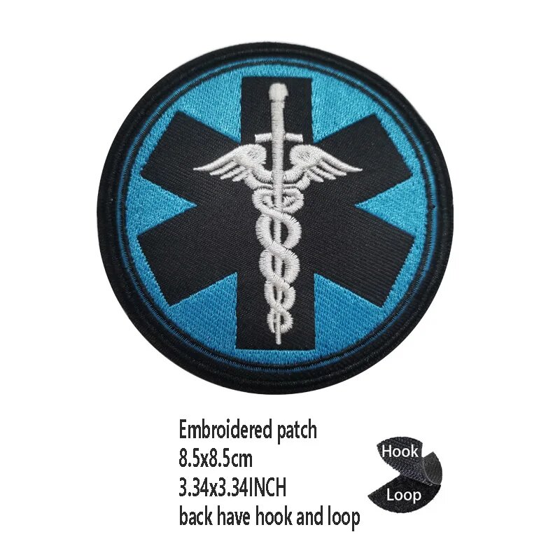 Вышитый патч медицинский, 8.5x8.5 см, hook Loop patch 36