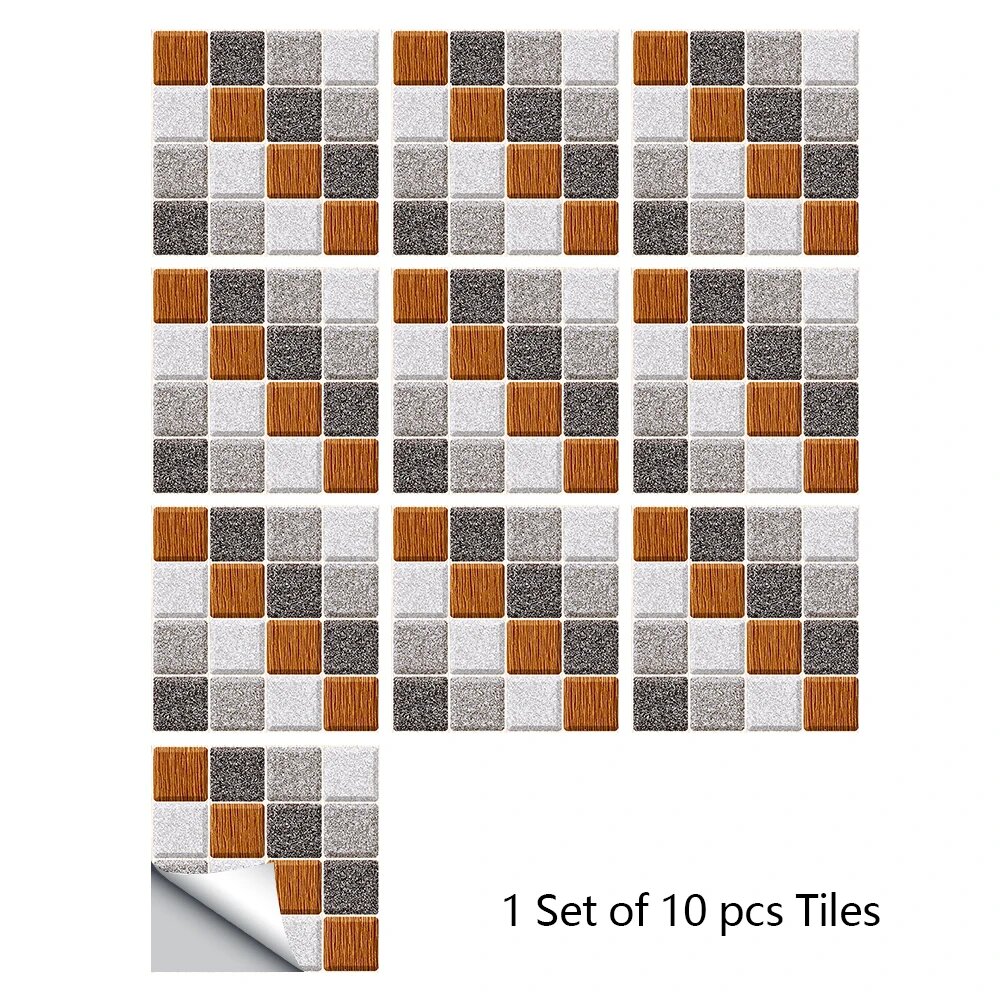 10 шт./компл, матовая плитка в стиле ретро, наклейка на пол, талия, украшение для рабочего стола, наклейки на стены, самоклеящиеся маслостойкие обои из ПВХ