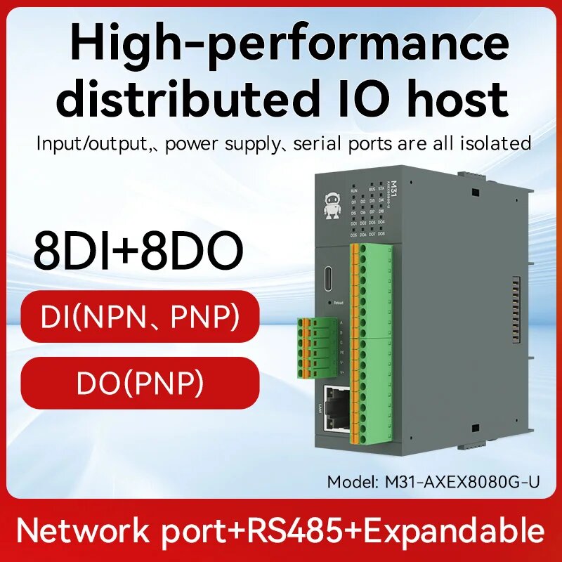Распределённый IO модуль CDEBYTE M31-AXEX8080G-U 8DI+8DO