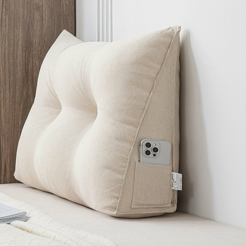 Треугольная подушка-спинка для кровати 2025: эргономичная подушка для изголовья, съемный чехол, мягкая поддержка спины для дивана и спальни (индивидуальный размер)