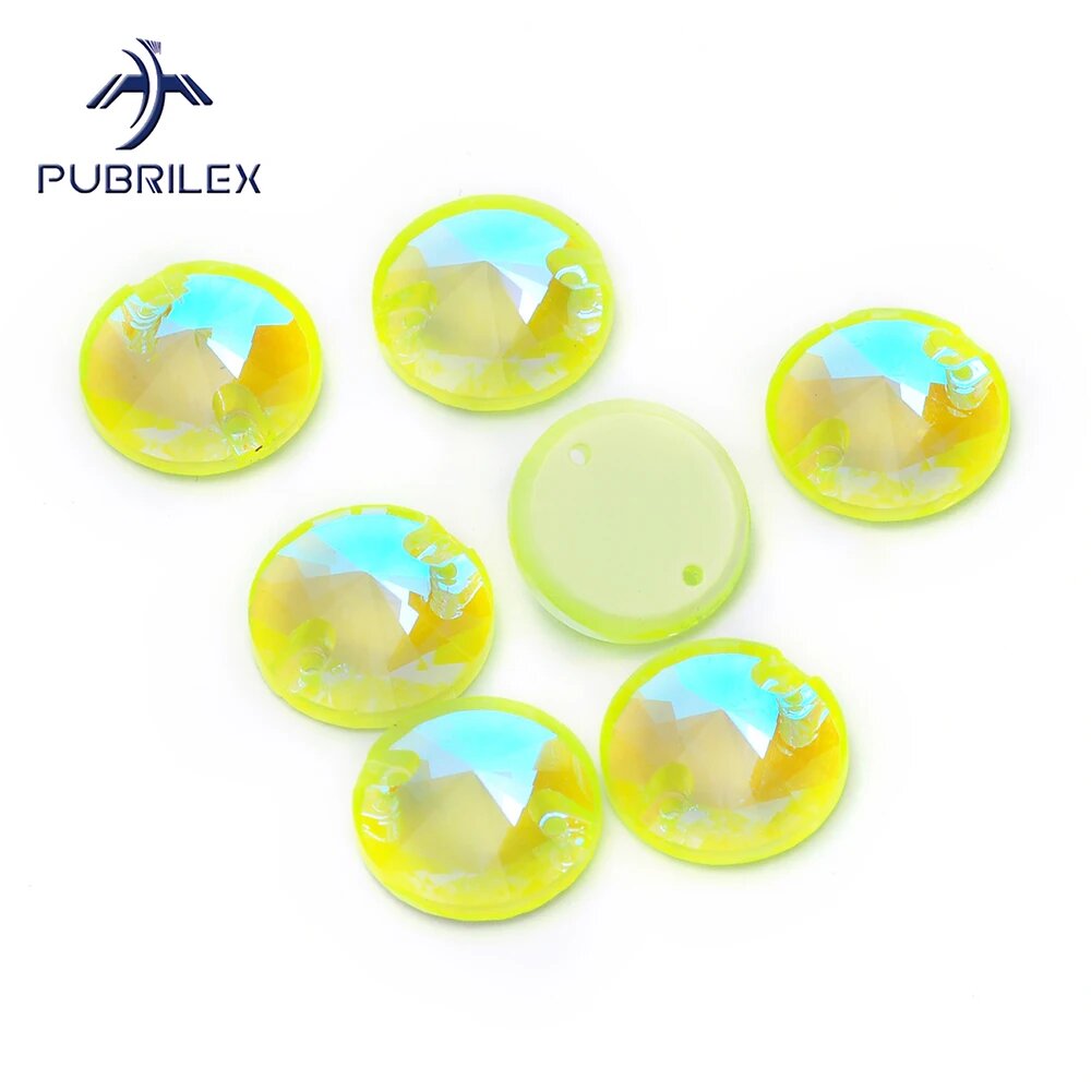 Стразы стеклянные PUBRILEX Rivoli 10mm, 30шт, Yellow DeLite