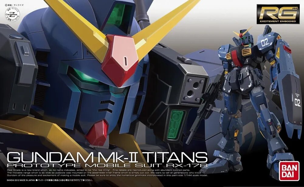 Фигурка Bandai RG Gundam 1/144 RX-178 Mk-II MK2 Titans Black Gundam