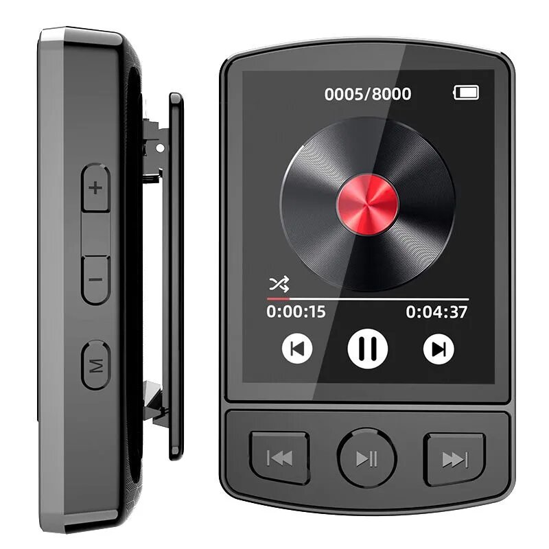 MP3-плеер 8 ГБ, портативный музыкальный плеер с Bluetooth, черный — фото 1