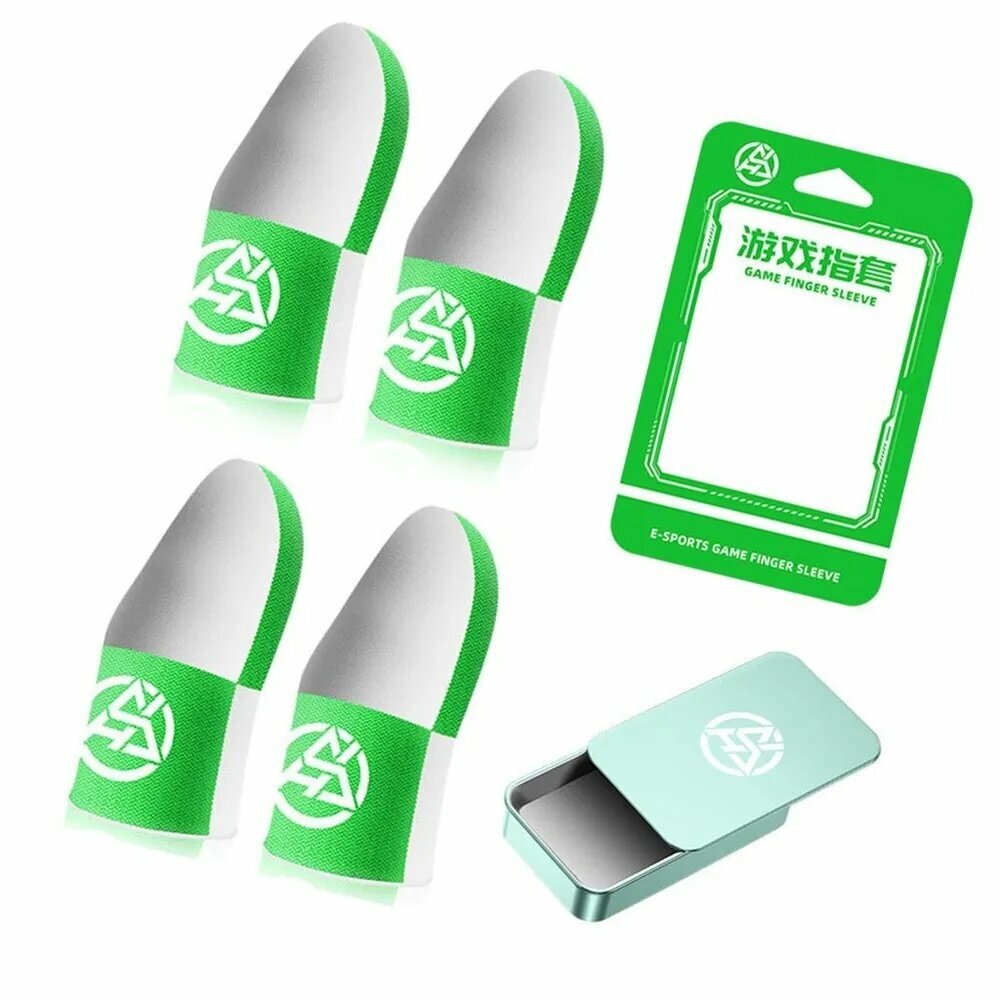 Тонкие проводящие игровые напальчники, Зеленый