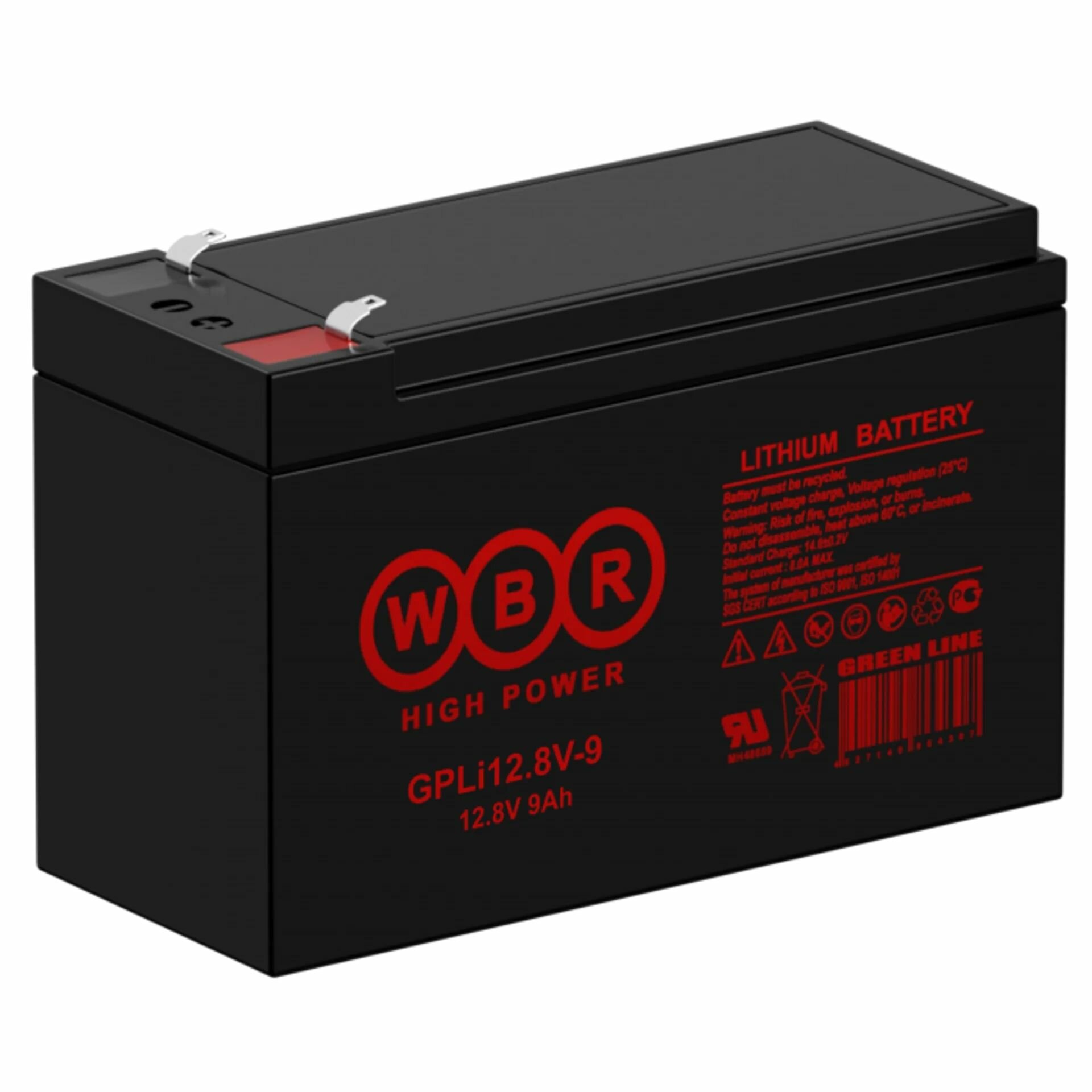 Литий-железо-фосфатный (LiFePO) аккумулятор WBR GPLi 12.8V-9