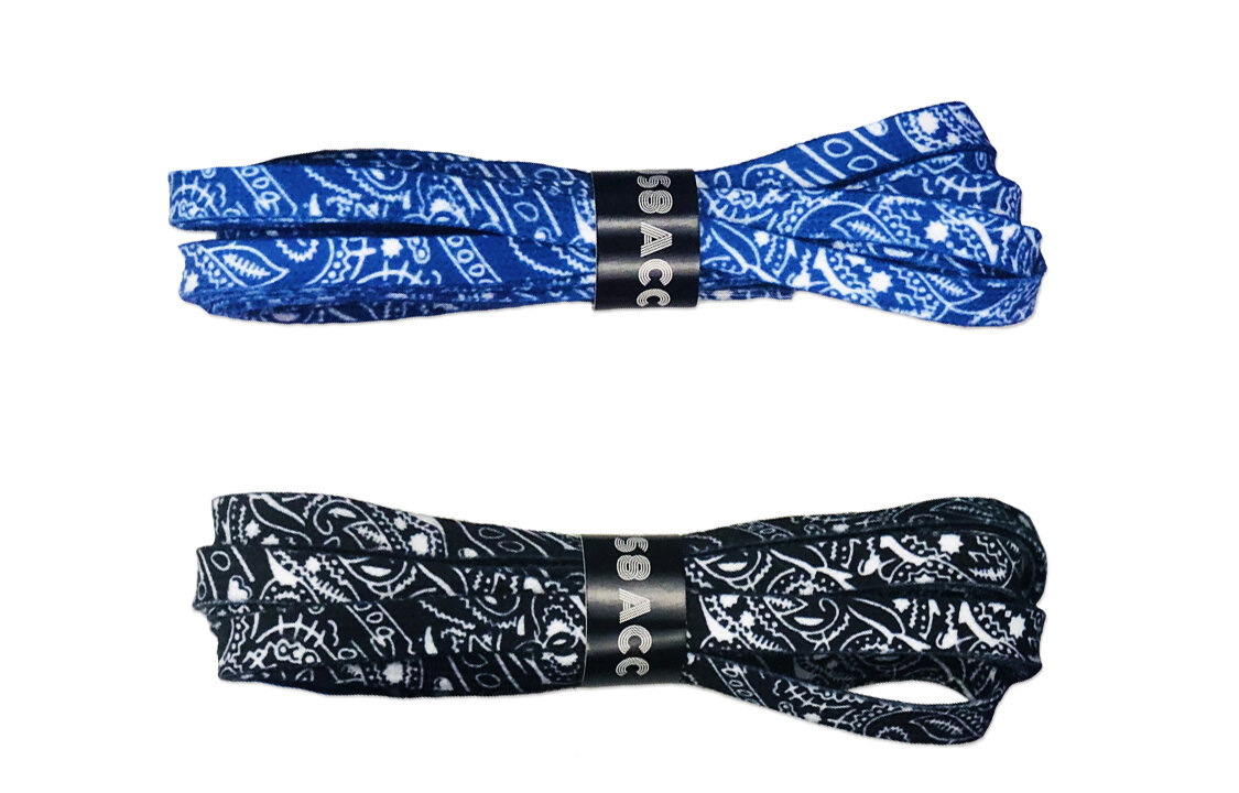 Шнурки унисекс для кроссовок US8ACC 5055086, Black Paisley Shoelace*1 Pack+Blue Paisley Shoelace*1 Pair, 120CM