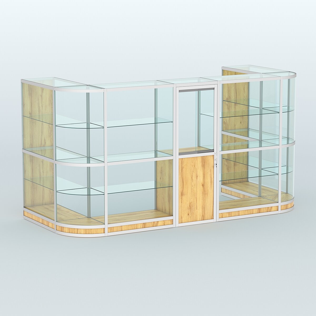 Павильон из профиля пристенный №11г (5,50 кв. м), Дуб Золотистый