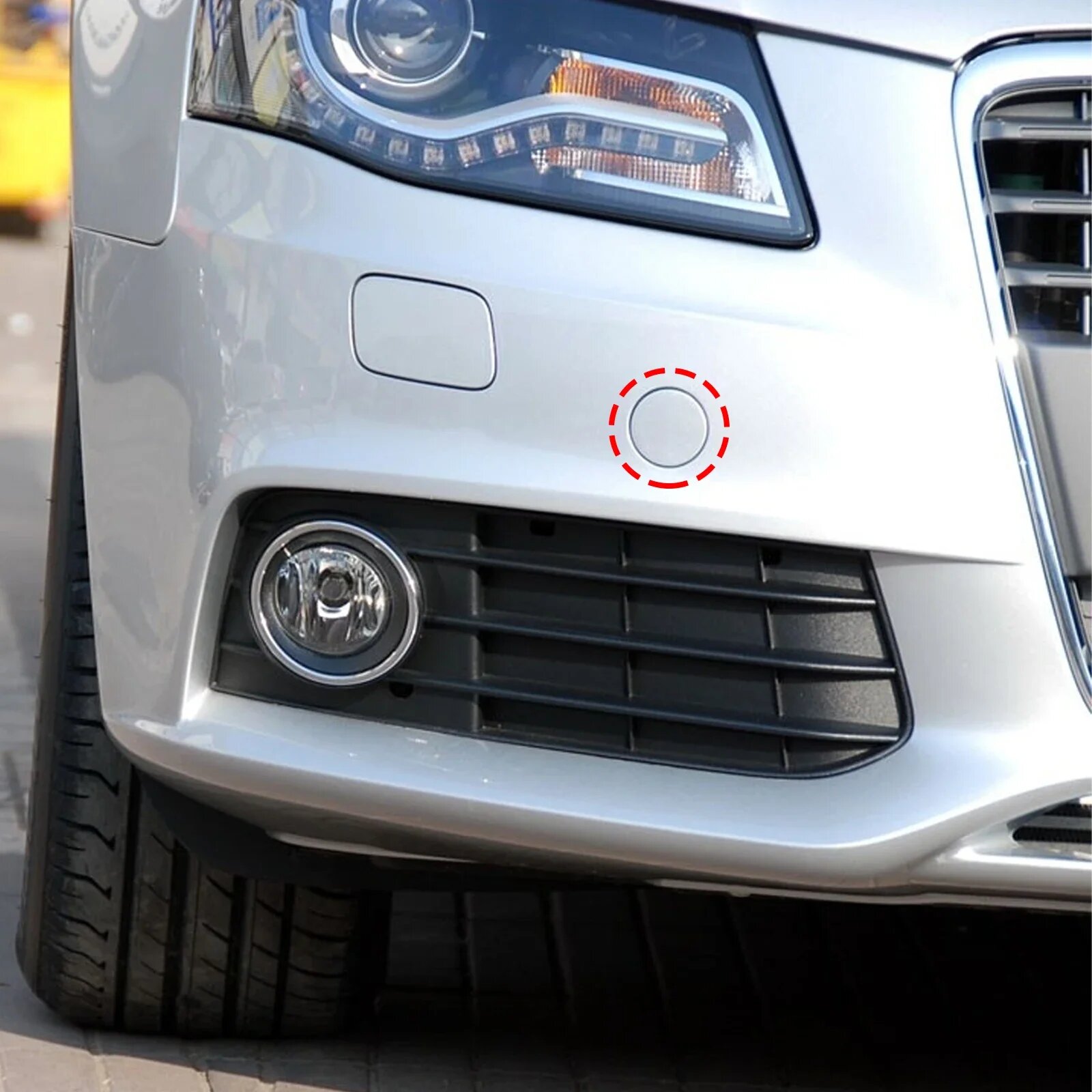 Для Audi A4 B8 передний бампер, крышка фаркопа, правая боковая замена, подходит для моделей Silver