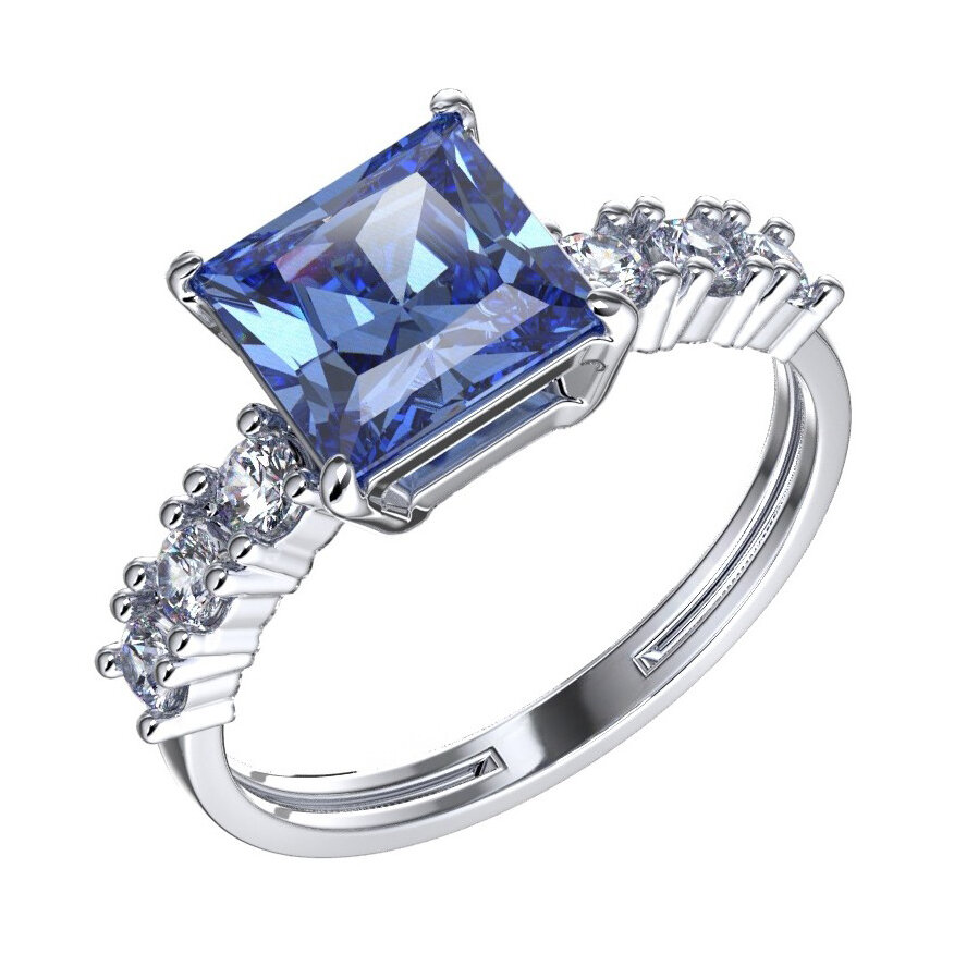 Кольцо, серебро, 925 проба, кристалл, фианит