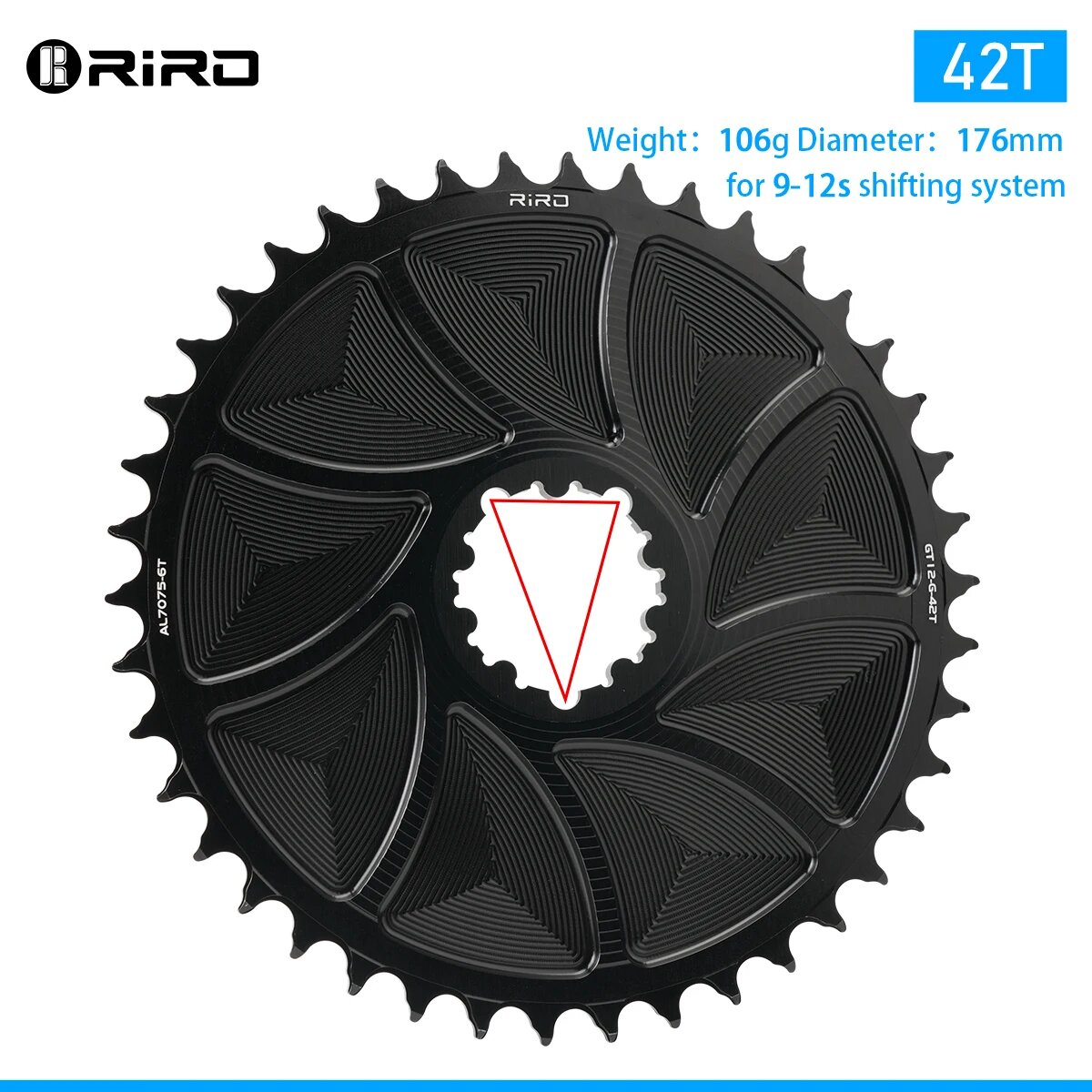 RIRO Direct Mount Звездочка 42/44/46/48/50/52/54/56T для SRAM
