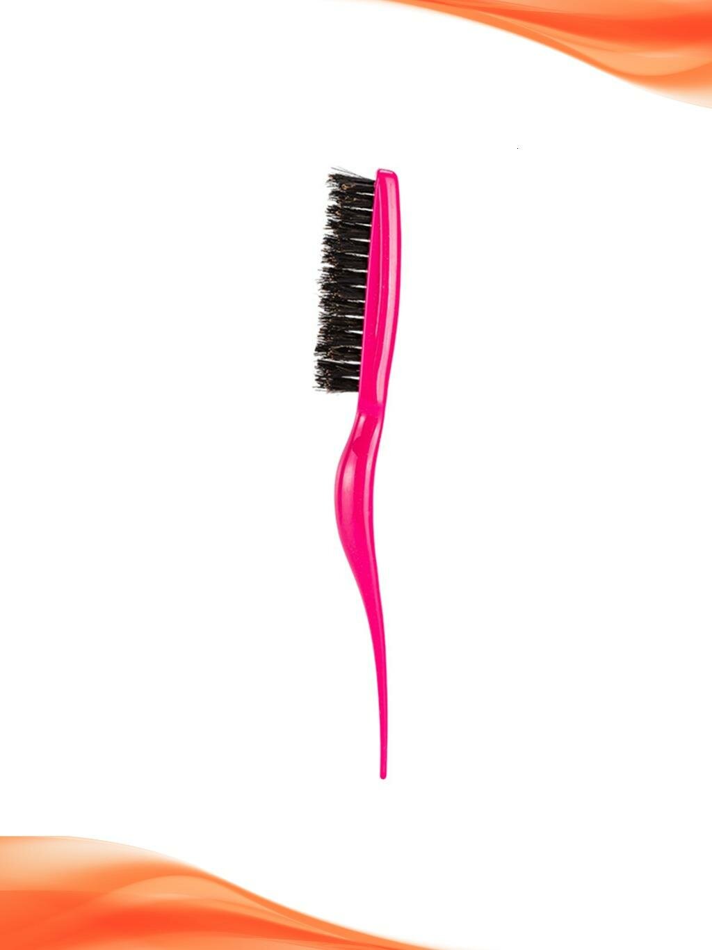 Щётка-расчёска с щетиной дикого кабана, Роза красная