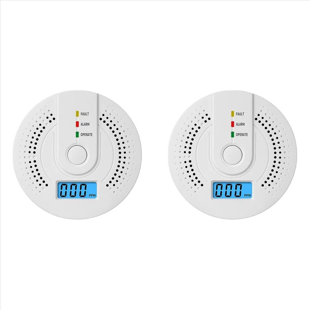 2 шт. Детектор Угарного Газа, Портативные Датчики Газа, Белый цвет