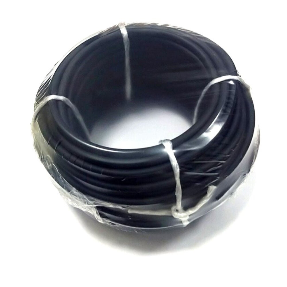 ПВХ чёрная микро-трубка 4x6 мм для капельниц, фоггеров, туманообразователей - 50 метров