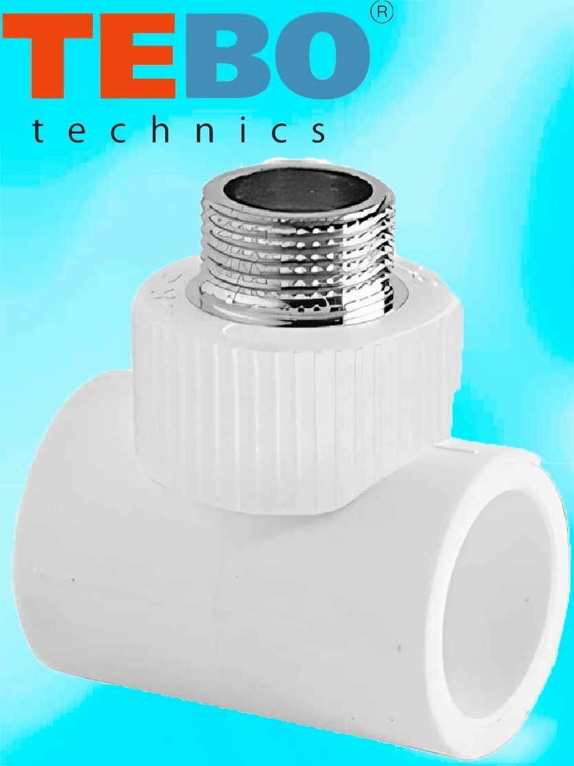 Тройник PP-R ф32 мм х 1/2" нар. р. TEBO