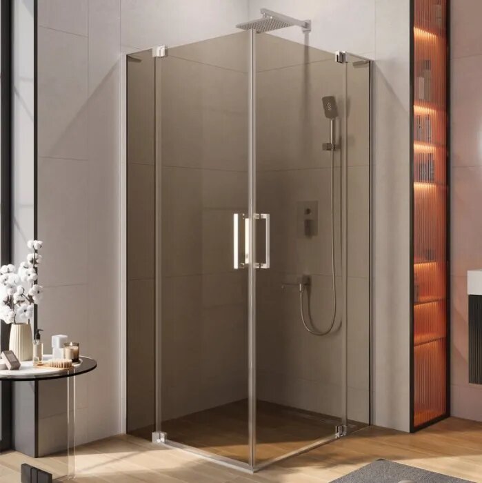 Душевой уголок Cezares Slider AH 2 70/80-80/90 BR Cr профиль хром, стекло бронза