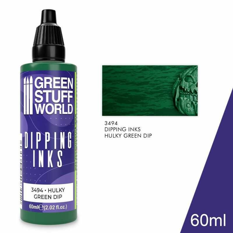 Краска акриловая 3494 цвет Hulky Green Dip, 60 мл, Dipping Inks, Green Stuff World