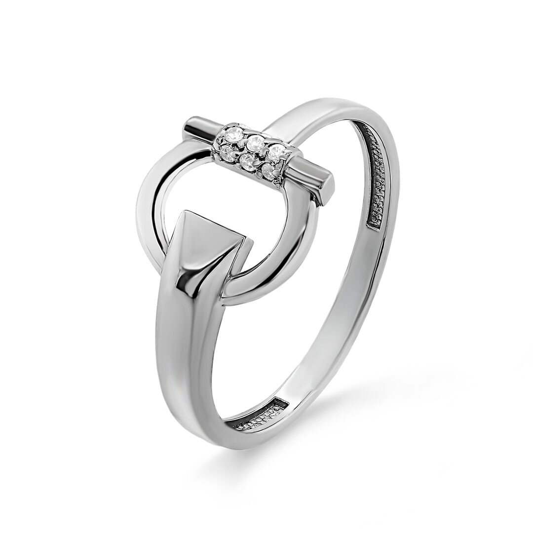 Кольцо, серебро, 925 проба, родирование, фианит