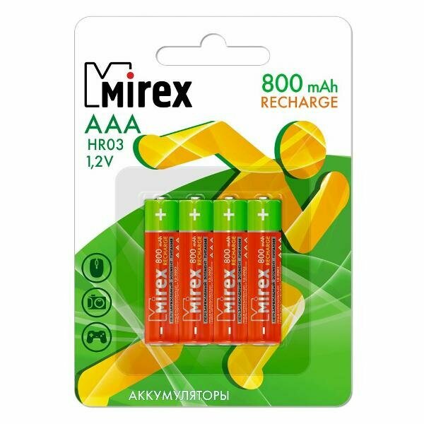 Аккумулятор Mirex HR03 AAA 800 мАч 4 шт.