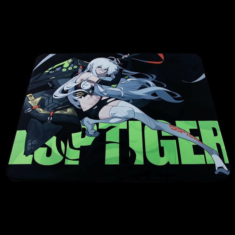 Esports Tiger Игровой коврик для мыши, L, черный, зеленый