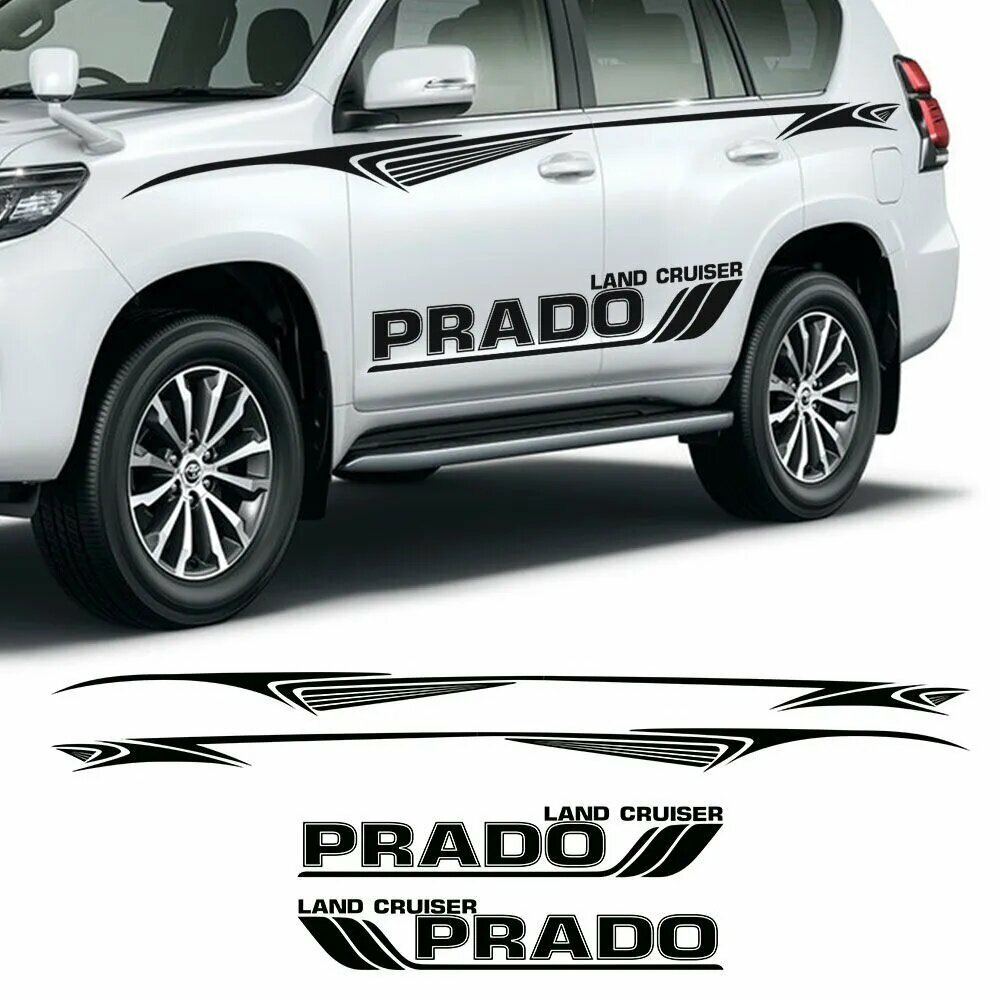 Наклейка на талию наклейка боковая полоса автомобиля X 4, Toyota LAND CRUISER PRADO 2010-2023